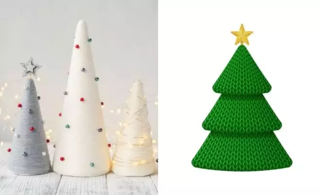Корак по корак да направите божићно дрво од вуне или конца