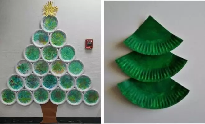 Come realizzare un albero di Natale con piatti di plastica
