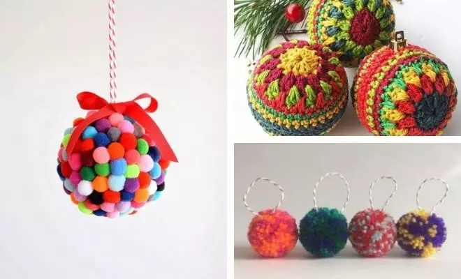 ポンポンで家でクリスマスボールを作る方法