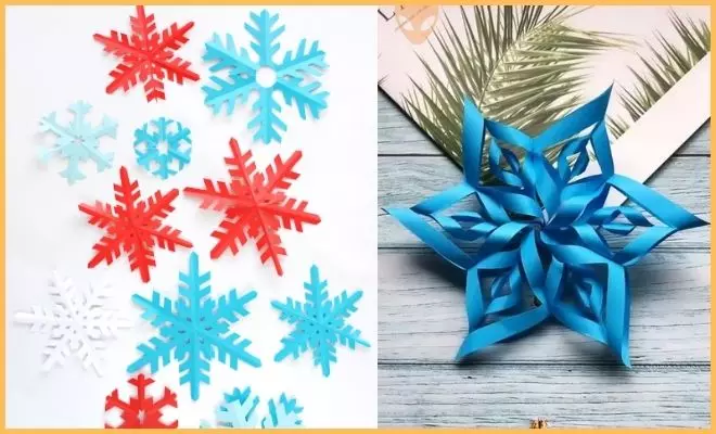 Gemakkelijke manieren om sneeuwvlokken te maken met gekleurd papier