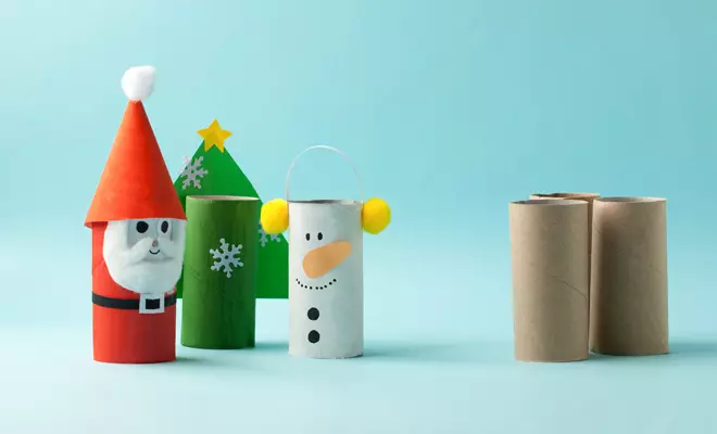 You can make Christmas figures to decorate your house with toilet paper rolls