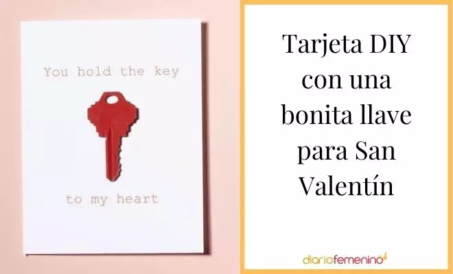 Tarxeta de San Valentín cunha chave