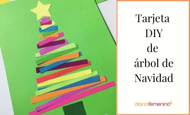 DIY kort med juletræ
