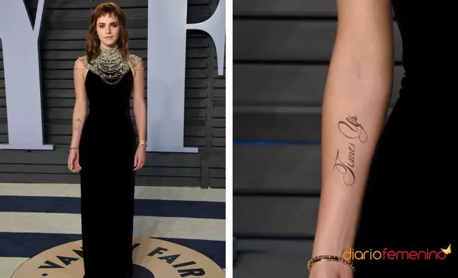 Nako e felile: tattoo ea boiphetetso ea Emma Watson