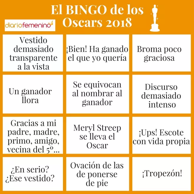 Bingo per als Oscars 2018