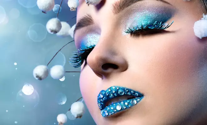 Christmas makeup with snow stars