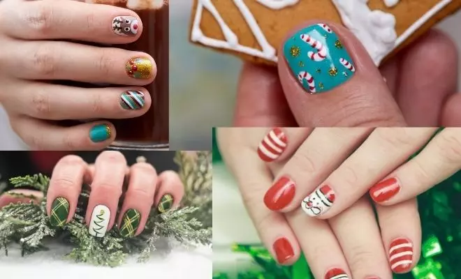 Къси дизайни на ноктите за Коледа