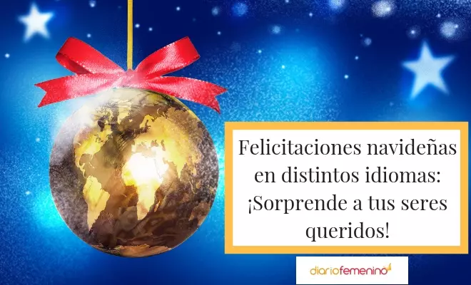 Frasa untuk mengucapkan selamat Natal dalam berbagai bahasa (dengan terjemahan ke dalam bahasa Spanyol)