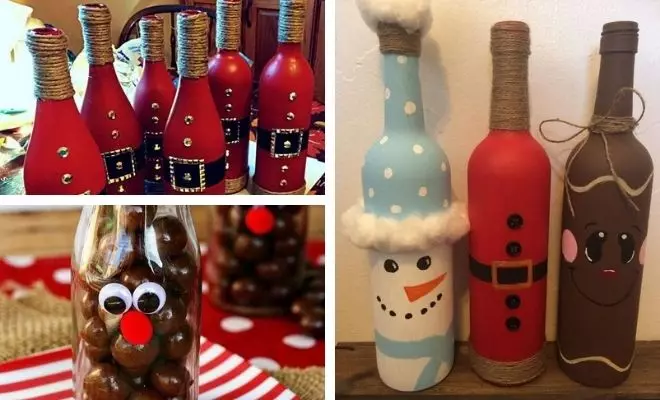 الزجاجات والحلويات لتقديمها لصديقك في عيد الميلاد