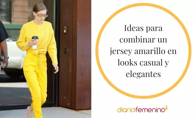Priročnik za kombiniranje rumenega puloverja: barvit videz z veliko sloga