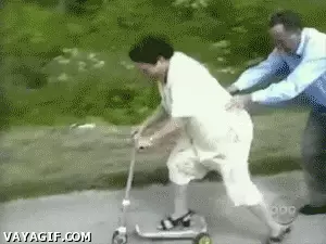 tomber d'un scooter